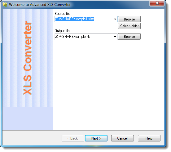 XLSX To XLS Conversion